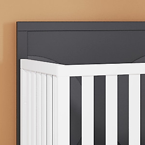 Child Craft Orbit 4-in-1 Convertible Crib, Baby Crib Converts to Day Bed, Toddler Bed and Full Size Bed, 3 Adjustable Mattress Positions, Non-Toxic, Baby Safe Finish (Ebony/Matte White)
