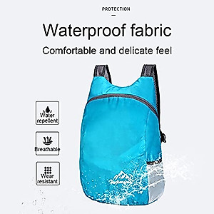 DongY Foldable Lightweight Backpack Travel Hiking Daypack 20L Waterproof Folding Bag for Shopping Outdoor, Black, 41x30x11cm