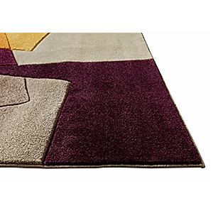 Well Woven Strata Squares Blue Purple Fuchsia Yellow Orange Modern Geometric Hand Carved 8x10 (7'10" x 9'10") Area Rug Easy to Clean Stain & Fade Resistant Thick Soft Plush