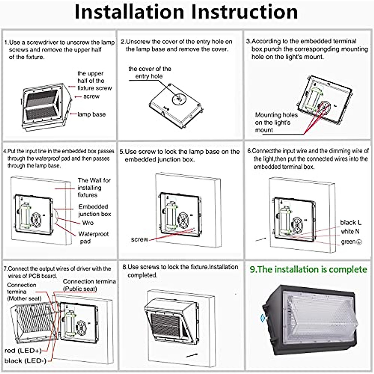 SZGMJIA 120W LED Wall Pack with Dusk to Dawn Photocell, 5000K Daylight, 15600LM, 600 Watt HPS/HID Replacement with ETL Listed, Commercial and Industrial Outdoor LED Security Lighting for Parking Lots