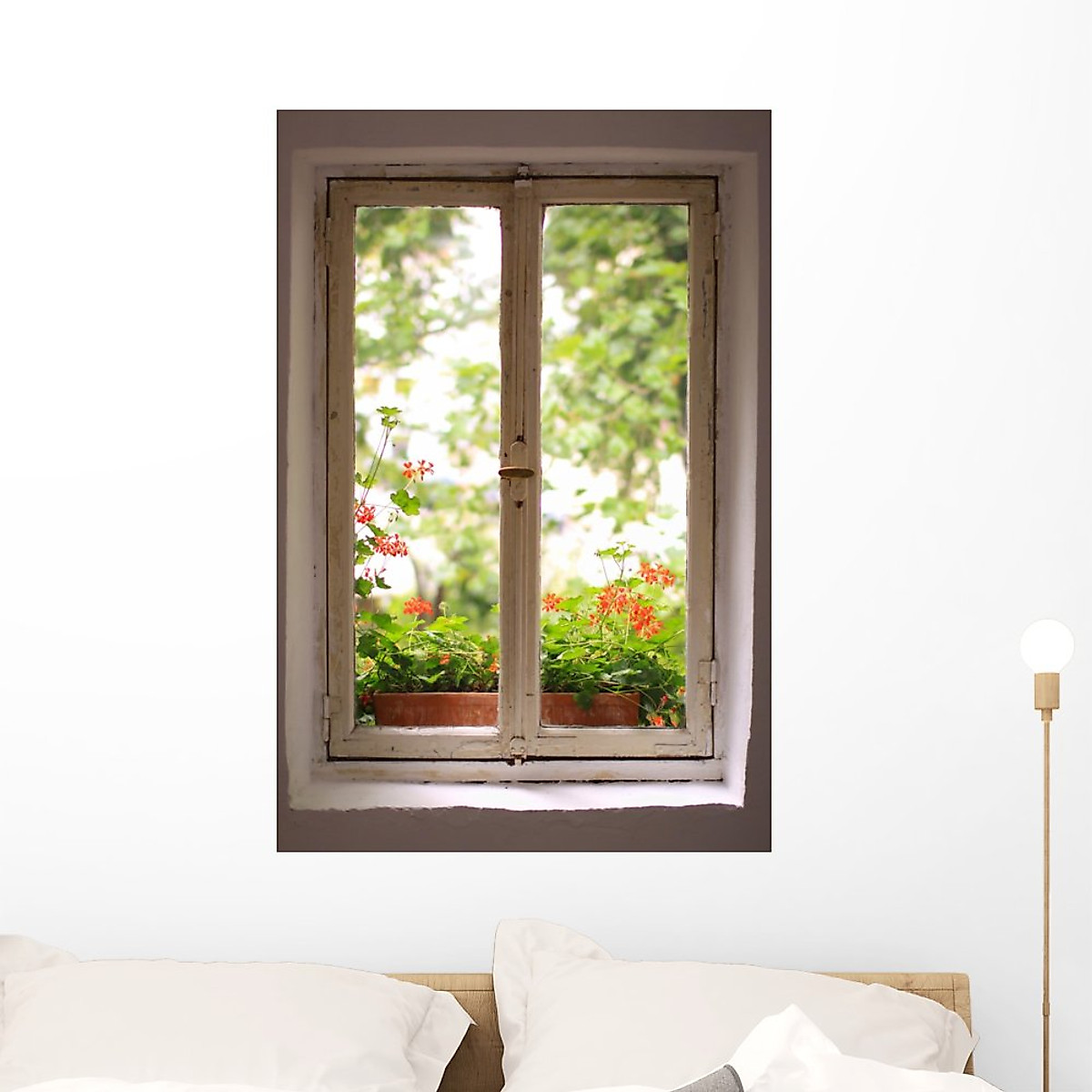 Wallmonkeys WM199818 Window to The Garden Wall Decal Peel and Stick Graphic (36 in H x 24 in W)