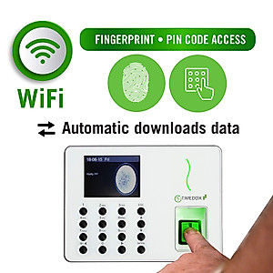 Timedox Silver Snow WiFi Biometric Fingerprint Time Clock Bundle, Including Software, 0 NO Monthly Fees, 180 Days Live Support, Free Unlimited Backup and Storage, 2-Yr Warranty