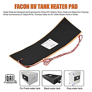 Facon RV Holding Tank Heater Pad, Up to 50 Gallons Fresh Water/Grey Water/Black Water Holding Tank Heating Pad with Automatic Thermostat Control