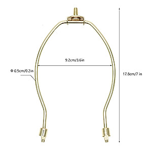 KUMGROT 2pcs Lamp Shade Harp Holder Lamp Replacement Parts Lampshade Bracket Lamp Frame for Table Lamp Floor Lamp Gold Harp Holder 7 Inches