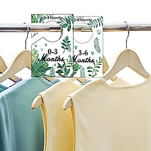 CREATCABIN 6Pcs Nursery Closet Organizer Dividers Clothing Rack Size Dividers Leaf Hanger Dividers for Clothing 0-24 Months Age Size Hanger Organization Shower Registry Gift Supplies for Girl Boy