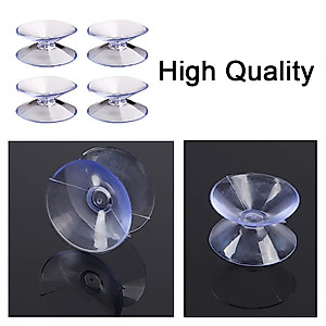YUANHONGJIAN Suction Cup Plastic Sucker Pads Without Hooks, Clear, 50 Pack Double Sided Suction Cups Sucker Pads Glass Table Top Spacers for Glass Plastic Table Mirror Ceramic