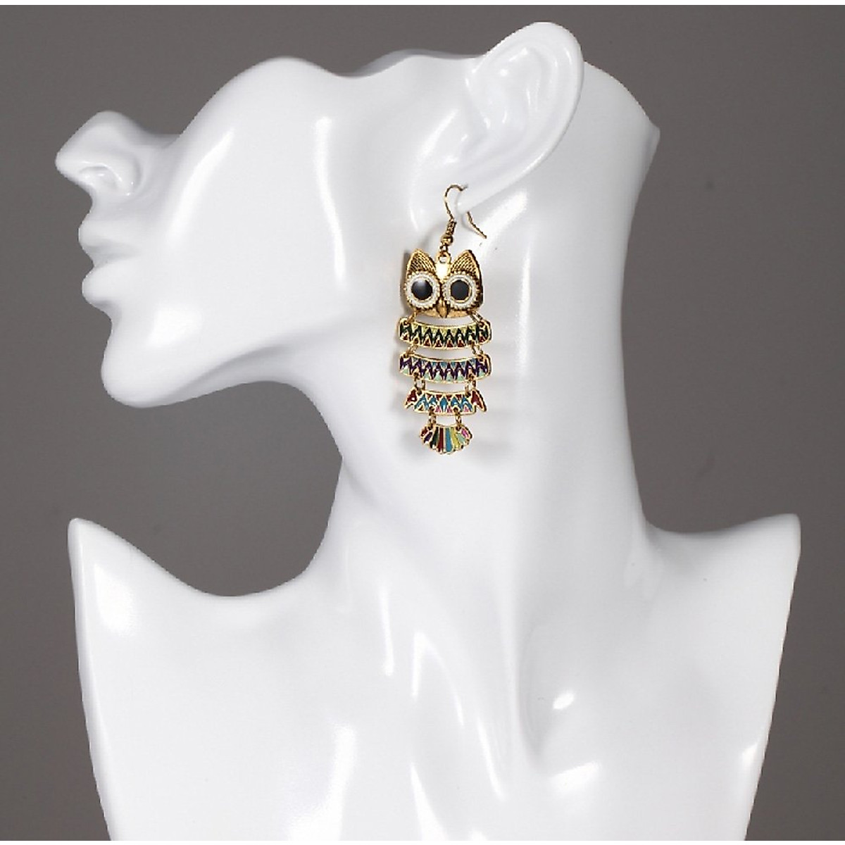 CUTIEJEWELRY Owl Bird For Women Ladies Jewelry Dangle Earrings (Owl) 4 PAIRS