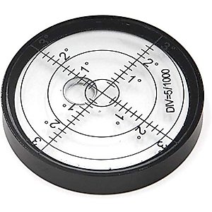 XMLEI Levels High Precision Round Bullseye Bubble Aluminium Case Bullseye Spirit Bubble Surface Level Round Inclinometers for Surveying Instruments and Tribrachs, Ø60mm,Accuracy 15'/2