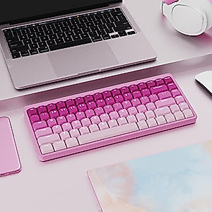 SDYZ XVX Low Profile Keycaps - Custom Gradient PBT for 60% 65% 75% 100% Cherry Gateron MX Switches (Low Profile and Traditional) Mechanical Keyboard - Pink