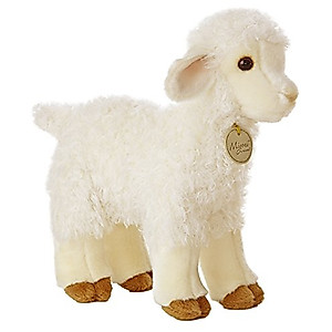 Aurora® Realistic Miyoni® Lovely Lamb Stuffed Animal - Lifelike Detail - Cherished Companionship - White 10 Inches