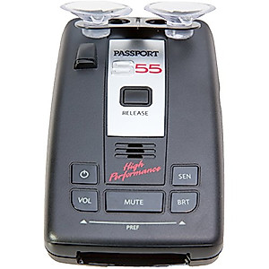 Escort Passport S55 Radar Detector – Extended Long Range, Escort Live App, AutoMute, AutoSensitivity, Audible Alerts, Adjustable LED Display, Signal Strength Meter, Black