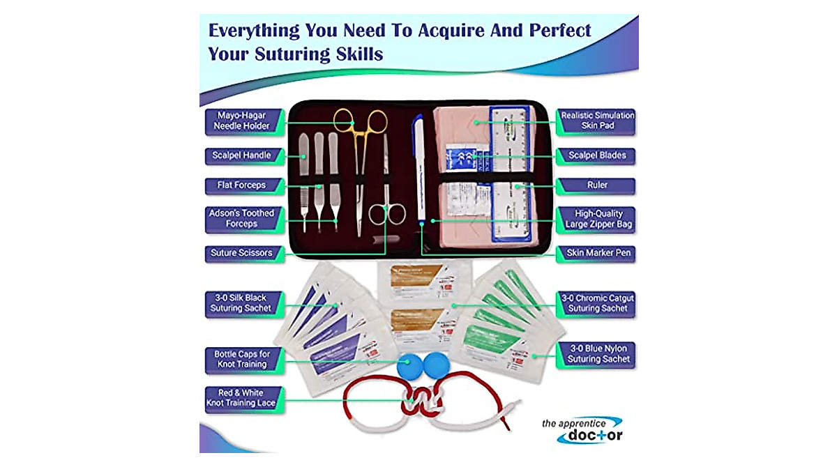 Suture Practice Kit with Online Course for Medical Students