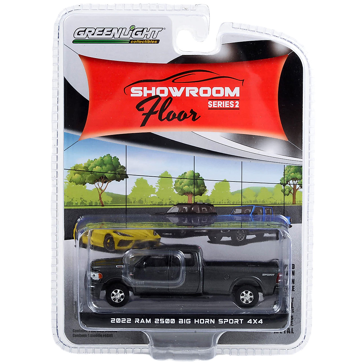 2022 RAM 2500 Big Horn Sport 4X4 Pickup Truck Granite Crystal Gray Metallic Showroom Floor Series 2 1/64 Diecast Model Car by Greenlight 68020 F