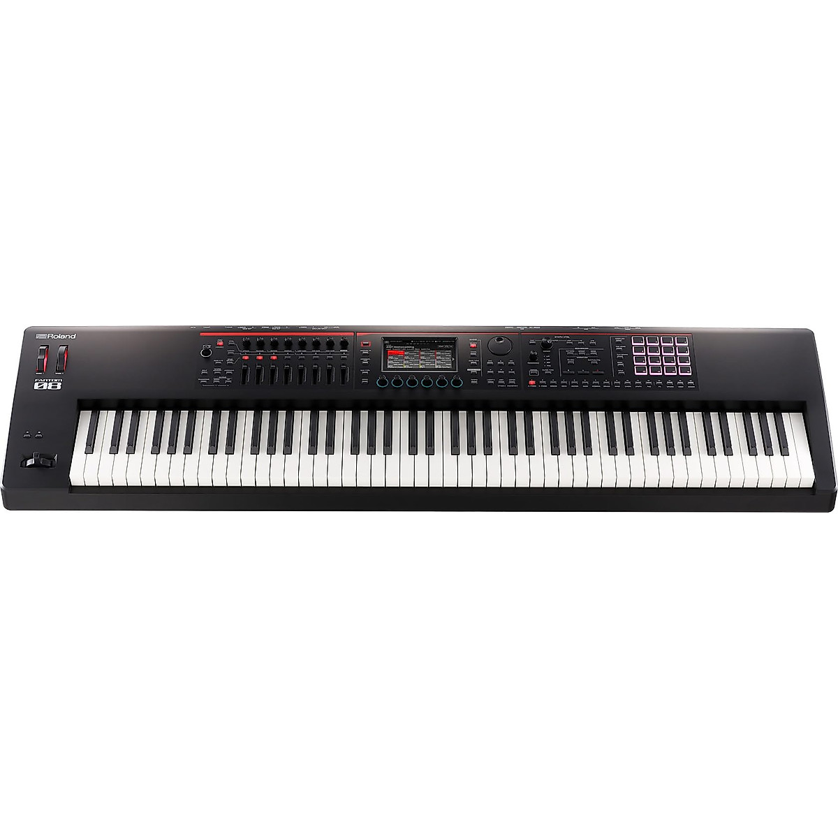 Roland Fantom-08 Synthesizer Keyboard - Bundle with Double Braced X-Style Keyboard Stand, Sustain Pedal, Instructional DVD, Online Piano Lessons, and Austin Bazaar Polishing Cloth