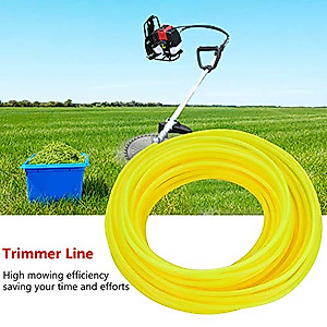 Round Trimmer Cord, Mower Line, Strimmer Cord, Nylon Round Line, Trimmer Line, for Lawn Mower Brush Cutter Grass Trimmer Strimmer(3.0mm*15m-yellow)
