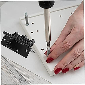 OSALADI 90 Automatic Closing Hinge Heavy Duty Door Closer Heavy Duty Hinges Exterior Door Hinges Spring Hinge Folding Leg Hinge Springs Manganese Steel Black Small Hinges Spring Door Hinge