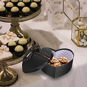 SHINEOFI Heart Shape Boxes: Decorative Nesting Box, Valentines Day Cardboard Box, Present Boxes, Empty Florist Packing Box for Wedding Proposal Black