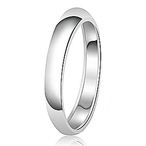 Tioneer Jewelry | Sterling Silver Plain Dome Wedding Band | Wedding Band for Women & Men | Sterling Silver Jewelry, Silver, 5mm, Size 9