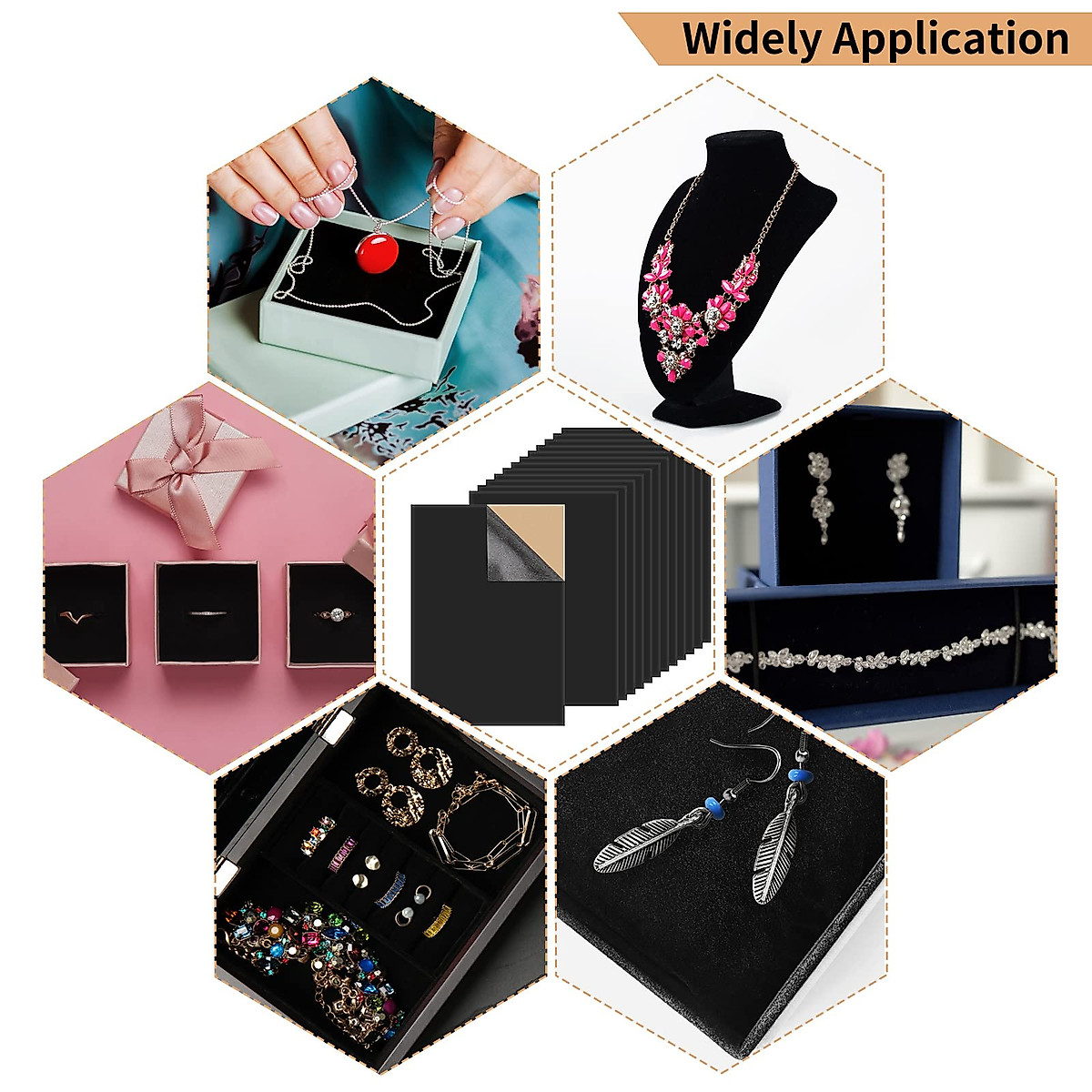 12PCS Black Self Adhesive Felt Sheets Adhesive Back Sheets Sticky Back Felt Fabric Sheets with Adhesive Backing for Sewing DIY Crafts(A4 Size)