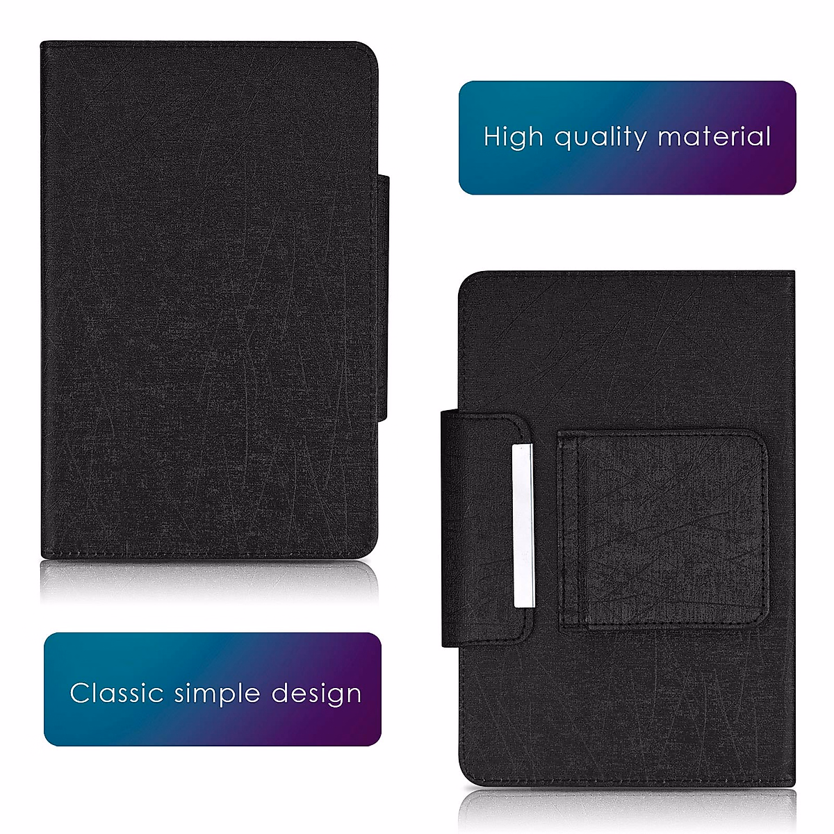 DETUOSI Universal 7.0 inch Android Tablet Case with Keyboard, Removable Wireless Bluetooth Keyboard + PU Leather Folio Book Cover + Stand, Travel Portable Sleeve for iOS/Android/Windows System Tablet