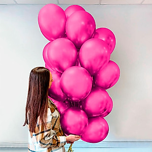 Hot Pink Balloons, 50 PCS 5 Inch, Dark Pink Balloons, Hot Pink Party Decorations, Latex Balloons, Balloons for Arch Decoration, Balloons for Birthday Wedding Baby Shower Party Decorations