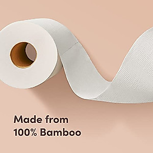 Amazon Aware 100% Bamboo 3-Ply Toilet Paper, Unscented, 24 Rolls, FSC Certified, 350 Sheets, 8400 Count, Pack of 24, Plastic-Free