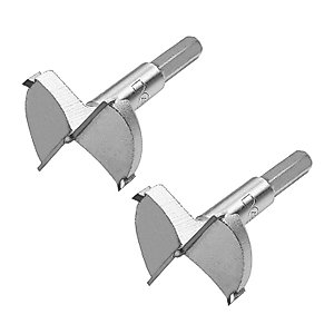 Utoolmart Forstner Drill Bits, 48mm Cemented Carbide Wood Cutter Tool, Hex Shank Woodworking Hole Saw Cutter, 80mm Length Woodworking Hole Boring Bit, Gray, 2 Pcs