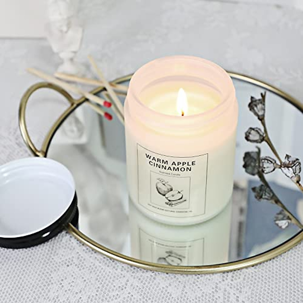 Candles, Apple Cinnamon and Lemongrass Eucalyptus Candles for Home Scented, 2 Pack Candles Gifts for Women, 15 oz Soy Candle, Scented Candles Gifts Set for Mother's Day, Valentine, Christma's Gifts…