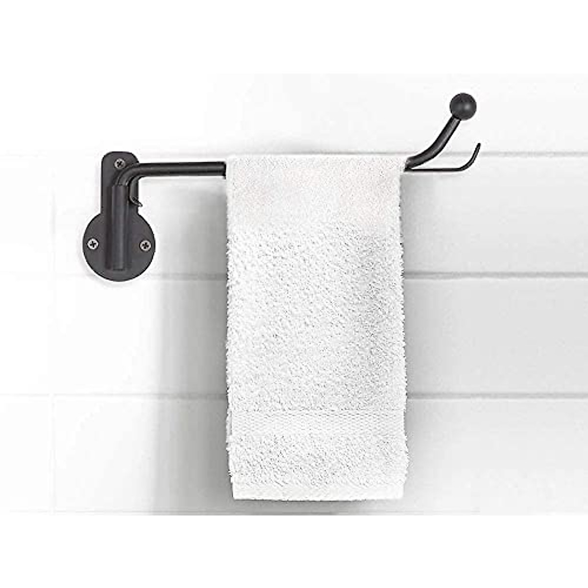 Mkono Hat Rack for Wall Baseball Cap Organizer Set of 2 and Wall Mounted Clothes Hanger with Swing Arm Set of 2