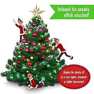 The Original Elf Christmas Dolls, 12" Christmas Elf Doll, Toy Elf for Kids or Décor, Mini Toy Elf Dolls for Christmas, Christmas Elf Decorations, Poseable Little Elf Shelf Sitters with Dangling Legs