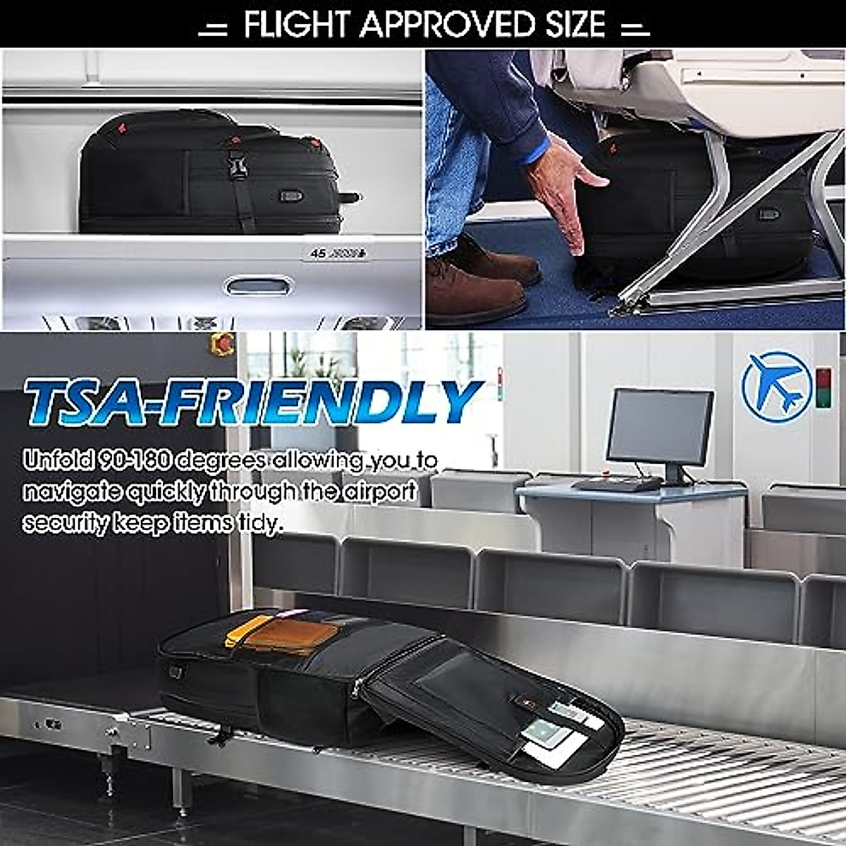 NUBILY Laptop Backpack 17 Inch Waterproof Travel Backpack TSA Friendly Extra Large College Backpack 17.3 Business Computer Backpack Men Women with USB Charging Port Bookbag Gaming Backpack Black 45L