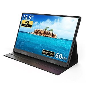 RJTEK Portable Monitor 15.6inch 1080P FHD Travel Display for Laptop HDMI Computer HDR IPS Gaming External Monitor for PC Mac Phone PS4 PS5 Xbox Switch