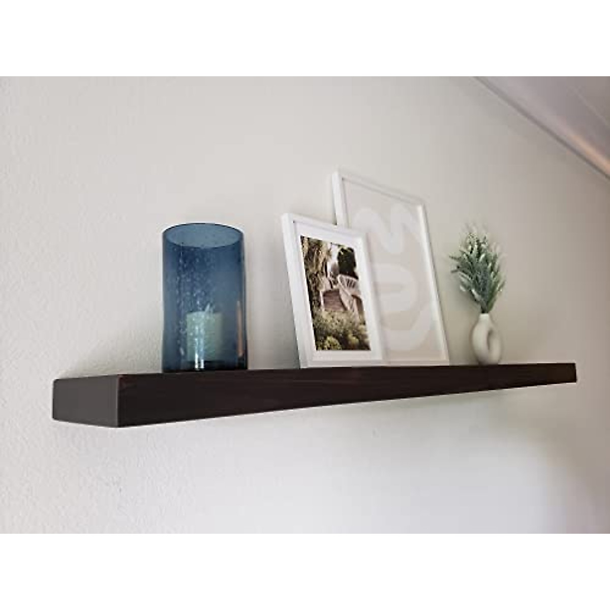 Joel's Antiques Floating Wall Shelf - Long Shelf for Fireplace Mantel, Bookshelf, Bedroom, Photos, Patented Easy Install - Black, 60" x 6" x 2"