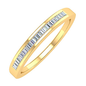14K Yellow Gold Classic Channel Set Baguette Diamond Wedding Band (0.15 Carat) (Ring Size 10)