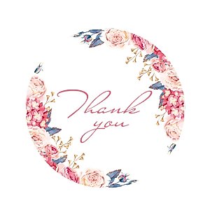 Uniko 1.5 Inch Thank You Stickers Roll Labels 500Pcs Thank You For Supporting My Small Business Sticker Greeting Cards Christmas Gifts, Wedding, Party,Flower Bouquets, Gift Wraps, Tags, Packaging
