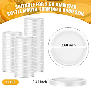 50Pcs Yogurt Jar Lids Set, Yogurt Container Lids Clear Plastic, Reusable Replacement Food Storage Lids for Yogurt Jar Sealing Rings Wide Mouth Storage(2.6inch)