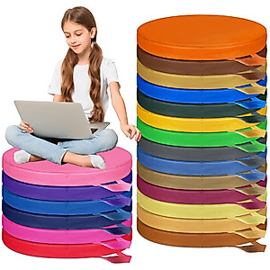 20 Pack Round Floor Cushions for Classroom 15 Inch Flexible Seating with Handles Colored Students Floor Foam Seating Cushions for Kids Adults Daycare School Kindergarten Home Office Chair Supplies