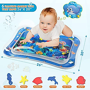 Infinno Inflatable Tummy Time Mat Premium Baby Water Play Mat for Infants and Toddlers Baby Toys for 3 to 24 Months, Strengthen Your Baby's Muscles, Portable