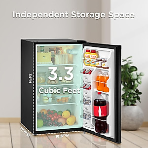 Midea MERM33S1ABB 3.3 Cubic Feet Compact Refrigerator, Black