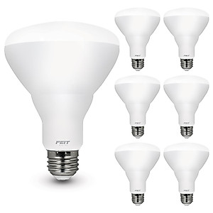 Feit Electric BR30 LED Light Bulbs, 100W Equivalent, Dimmable, E26 Standard Base, 80 CRI, 1400 Lumens, 5000K Daylight, 120V, 10 Years Lifetime, Damp Rated, 6 Pack, 100BR30DM85010KLED/6