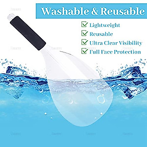 AUEAR, 2 PCS Pro Barber Hair Salon Hairdressing Clear Hairspray Face Shield Hair Stylist Mask Hair Cutting Dust Water Proof Transparent Plastic Face Shields Eyes Protector Cover (Clear, 12.7" x 5.9")