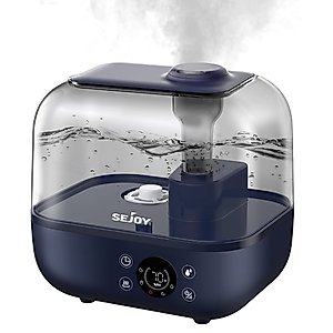 Sejoy Humidifiers for Bedroom Large Room 5L Quiet Ultrasonic Warm & Cool Mist Humidifier, Auto-Shut Off, Humidifiers for Babies Nursery Bedroom Whole House Office Plants, Navy Blue