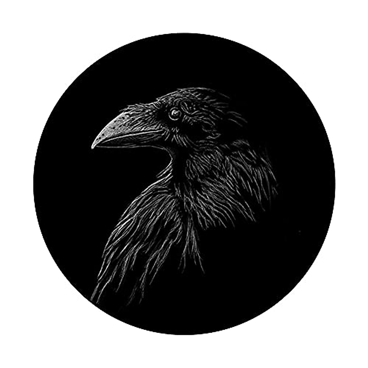 Mystical black raven illustration crow artwork PopSockets Swappable PopGrip
