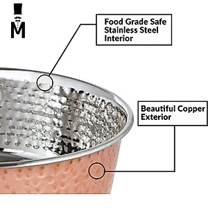 Moscow-Mix Kitchen Utensil Holder Caddy - Kitchen Utensils Accessories Tools Cutlery Spoon Set Holder Organizer Caddy - Copper Plated Stainless Steel Hand Hammered Caddy