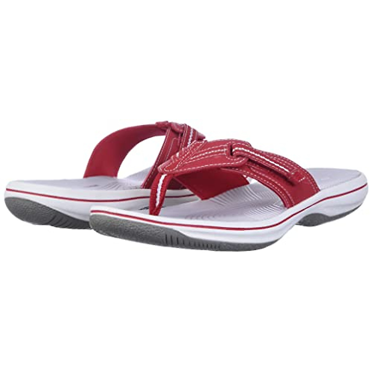 Clarks Women's Brinkley Jazz Flip Flop, red Synthetic, 7 Medium US