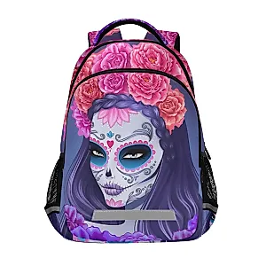 ALAZA Day Of Dead Sugar Skull Backpack Purse for Women Men Personalized Laptop Notebook Tablet School Bag Stylish Casual Daypack, 13 14 15.6 inch