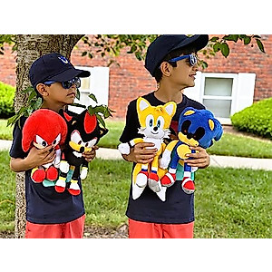 Adenzai Yellow Sonic Plush Action Figure Animal Hedgehog Super Sonic Ray Flying Squirrel Movie Plush Gift Plush for Kids Boys & Girls Sonic The Hedgehog Toy Tails Plush, Knuckles Plush 12 Inches