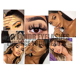 Faux Mink Lashes 25mm 6D Natural Long Fluffy Mink Fur False Eyelashes Cat-Eye Wispy Lashes Volume 20 pairs