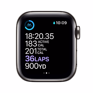 Apple Watch Series 6 (GPS + Cellular, 40mm) - Graphite Stainless Steel Case with Black Sport Band (Renewed)