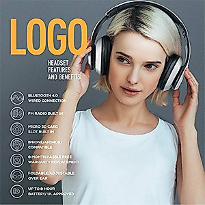 iJoy Bluetooth Headphones Over Ear, Wireless and Wired Foldable Headset Built-in Microphone, FM, Micro SD Card Slot - (Blue) Adults Kids Boys